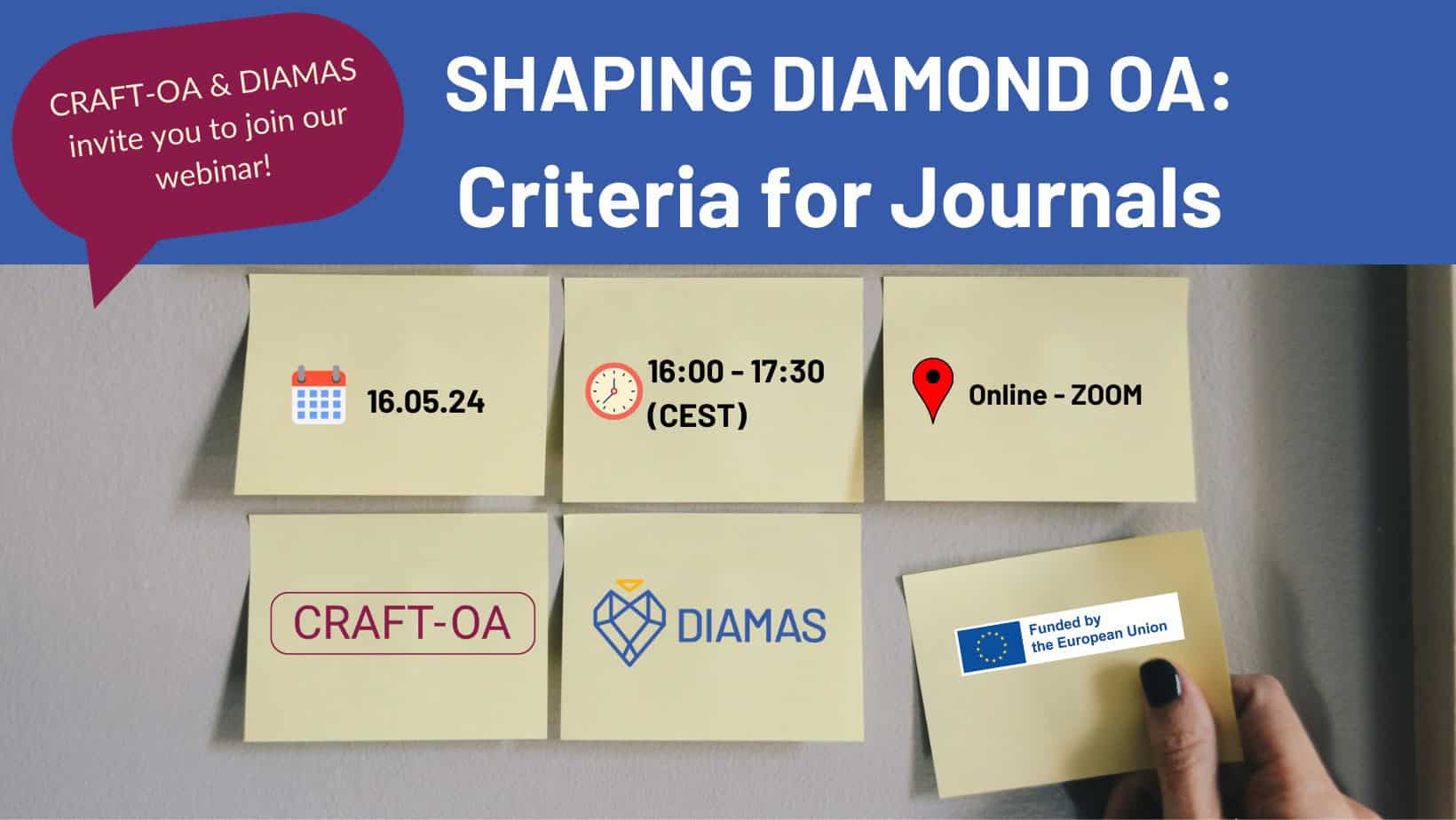 Webinar with CRAFT-OA: Shaping Diamond Open Access - DIAMAS